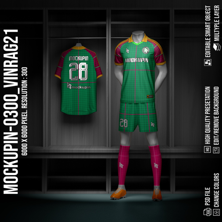0300 Vintage Jersey Mockup with Locker Background – adidas stripes ...